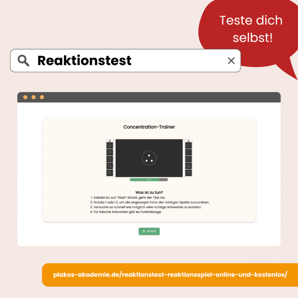 Reaktionstest online und kostenlos (Adaptiver Konzentrationstest ...