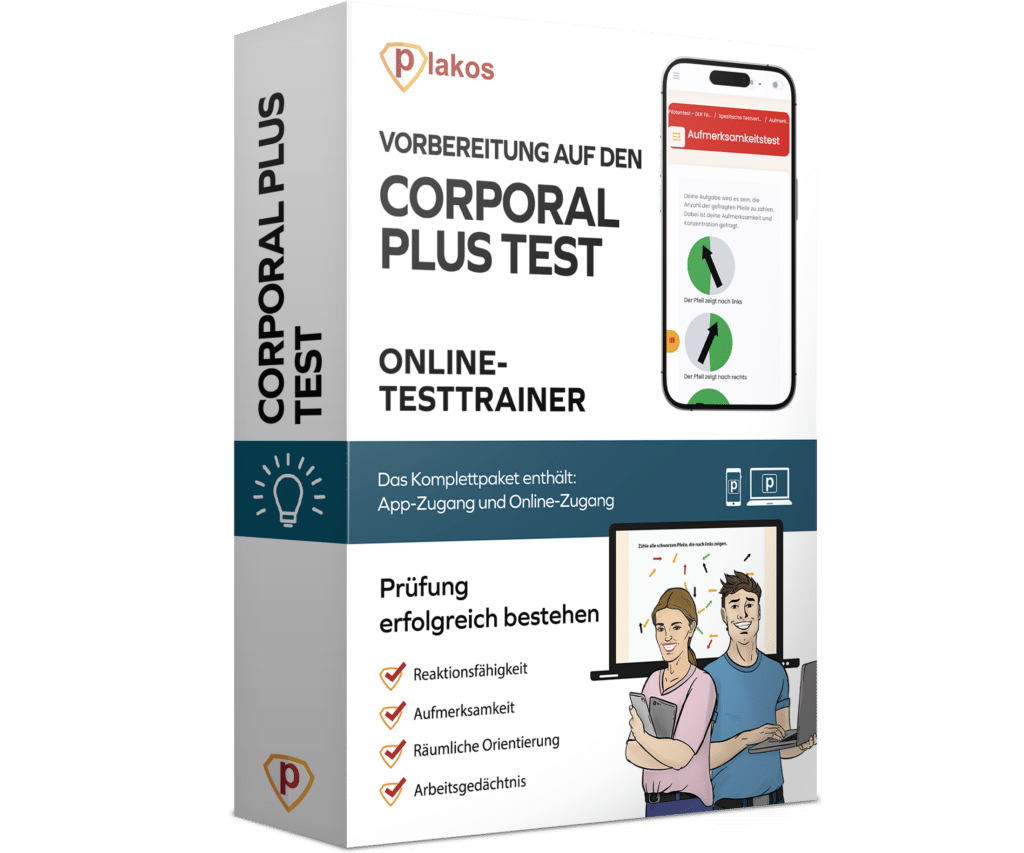 Vorbereitung für den Corporal Plus Test - Plakos Testtrainer